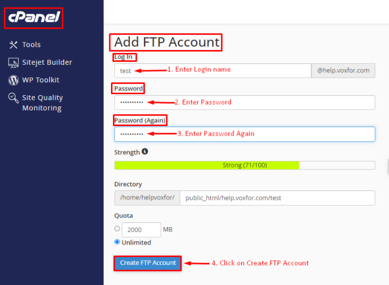 How to Create an FTP Account in cPanel » Voxfor