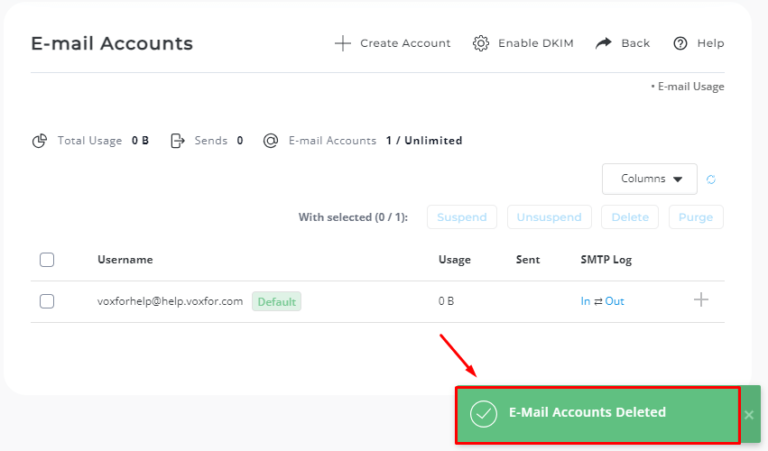 DirectAdmin Email Management: Setup, Password Change & Deletion » Voxfor