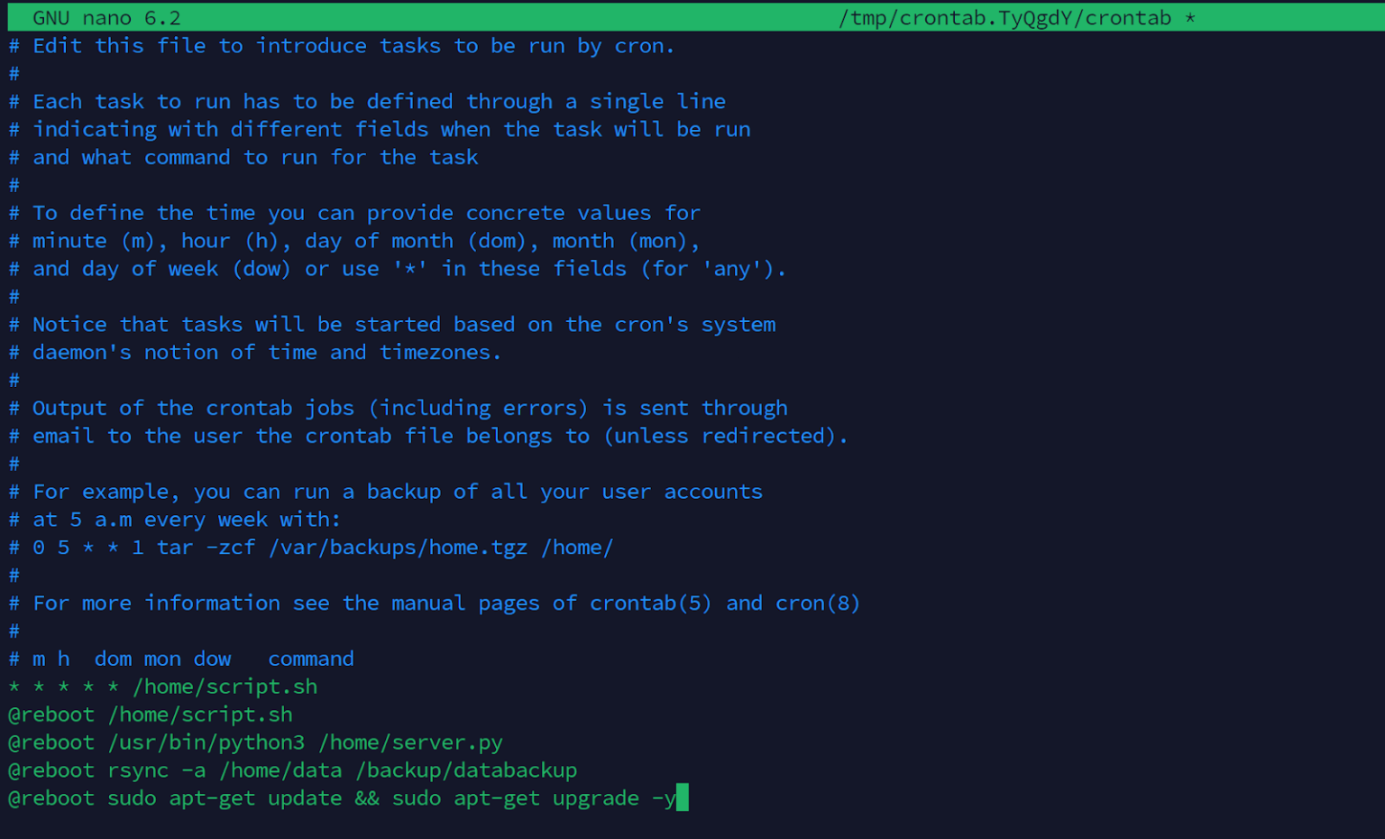 How to Run Jobs or Scripts Using Crontab on Boot
