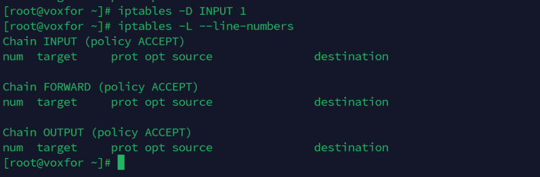 How to Delete Rules in iptables
