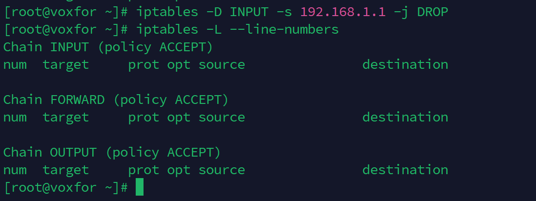 How to Delete Rules in iptables