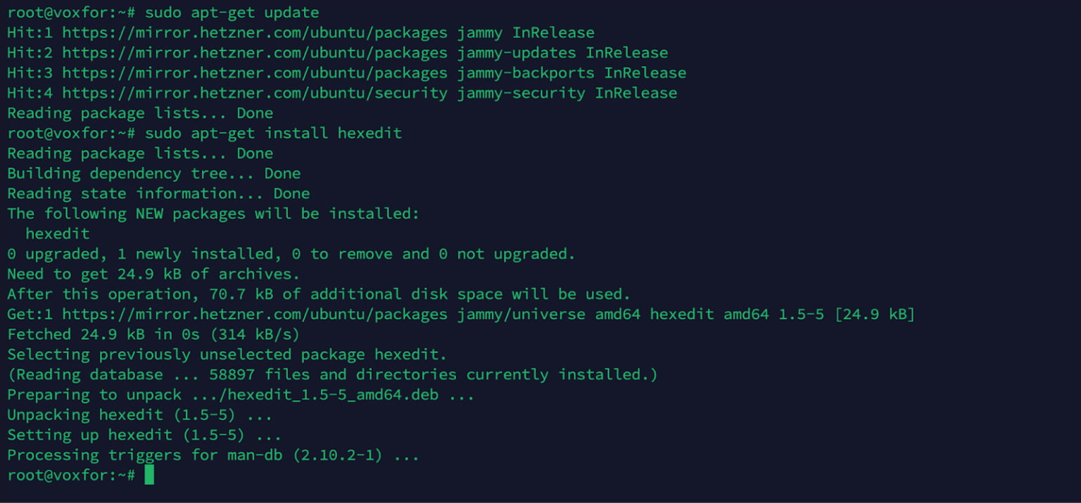 How to edit binary data using HEX Editors in Linux