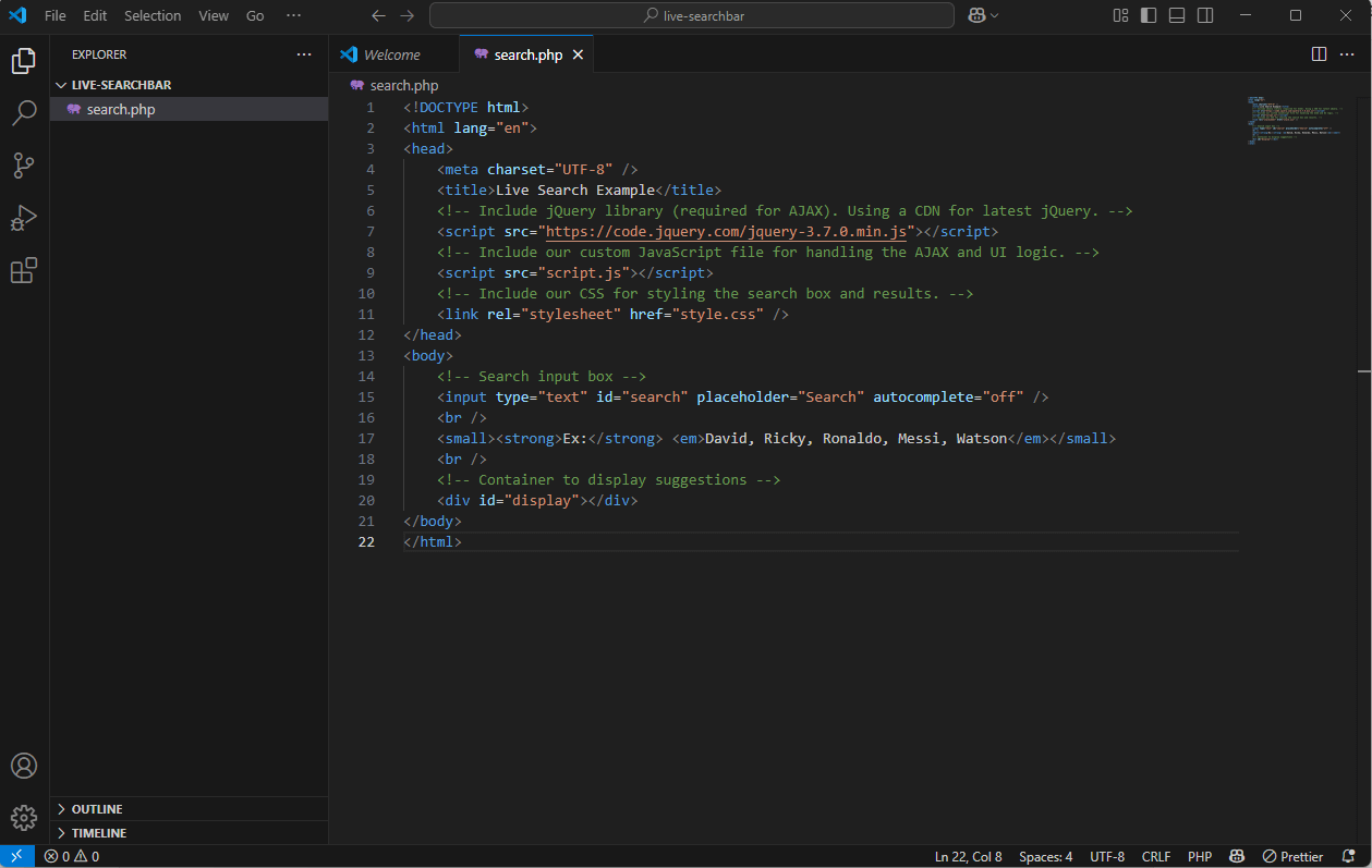How to Build a Live Search Box with PHP, MySQL, and AJAX