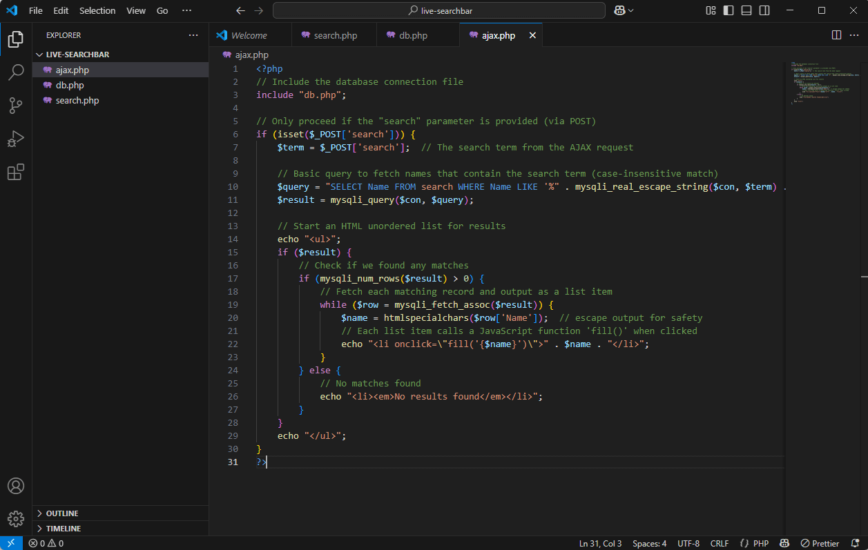 How to Build a Live Search Box with PHP, MySQL, and AJAX